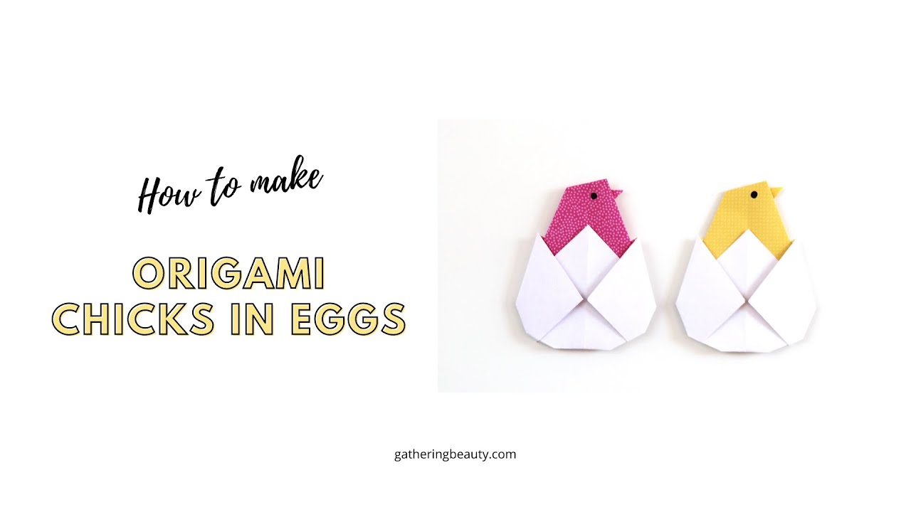 Easter Origami Chick in Egg
