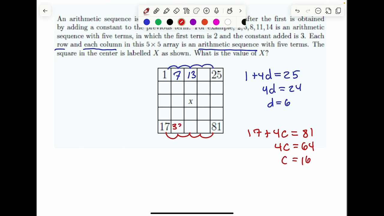 Arithmetic Sequence Challenge Problem 1