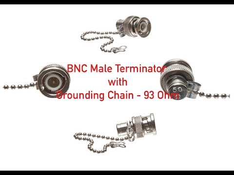 BNC Male Terminator with Grounding Chain - 50 Ohms #379