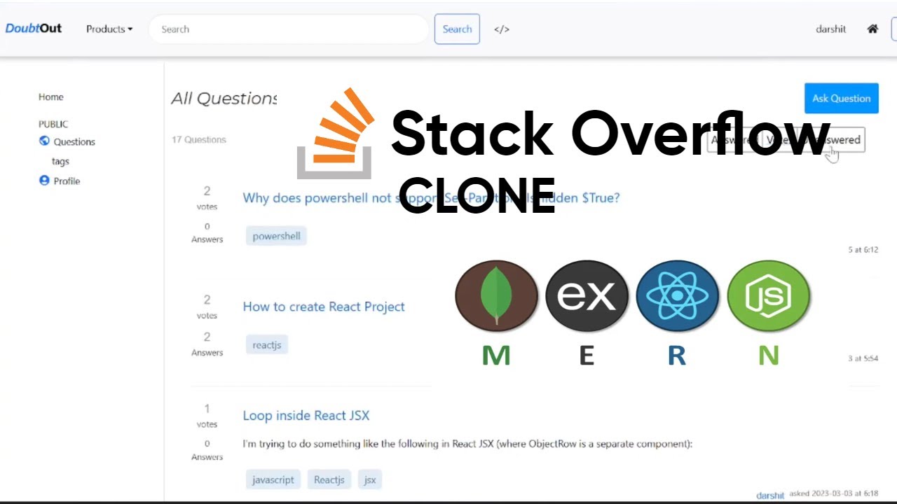 Doubt Solving Platform like Stackoverflow in MERN stack