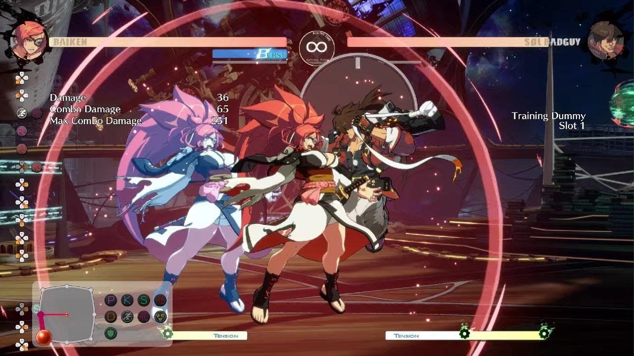 Baiken Mid Screen Burst Punish