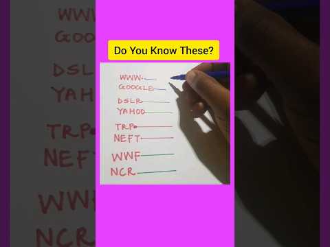 Acronyms and Meanings #acronyms #acronym #yahoo #google #neft #shorts #shortvideo #shortsvideo #diy