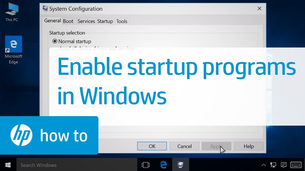 Enabling Startup Programs in Windows | HP Computers | HP Support