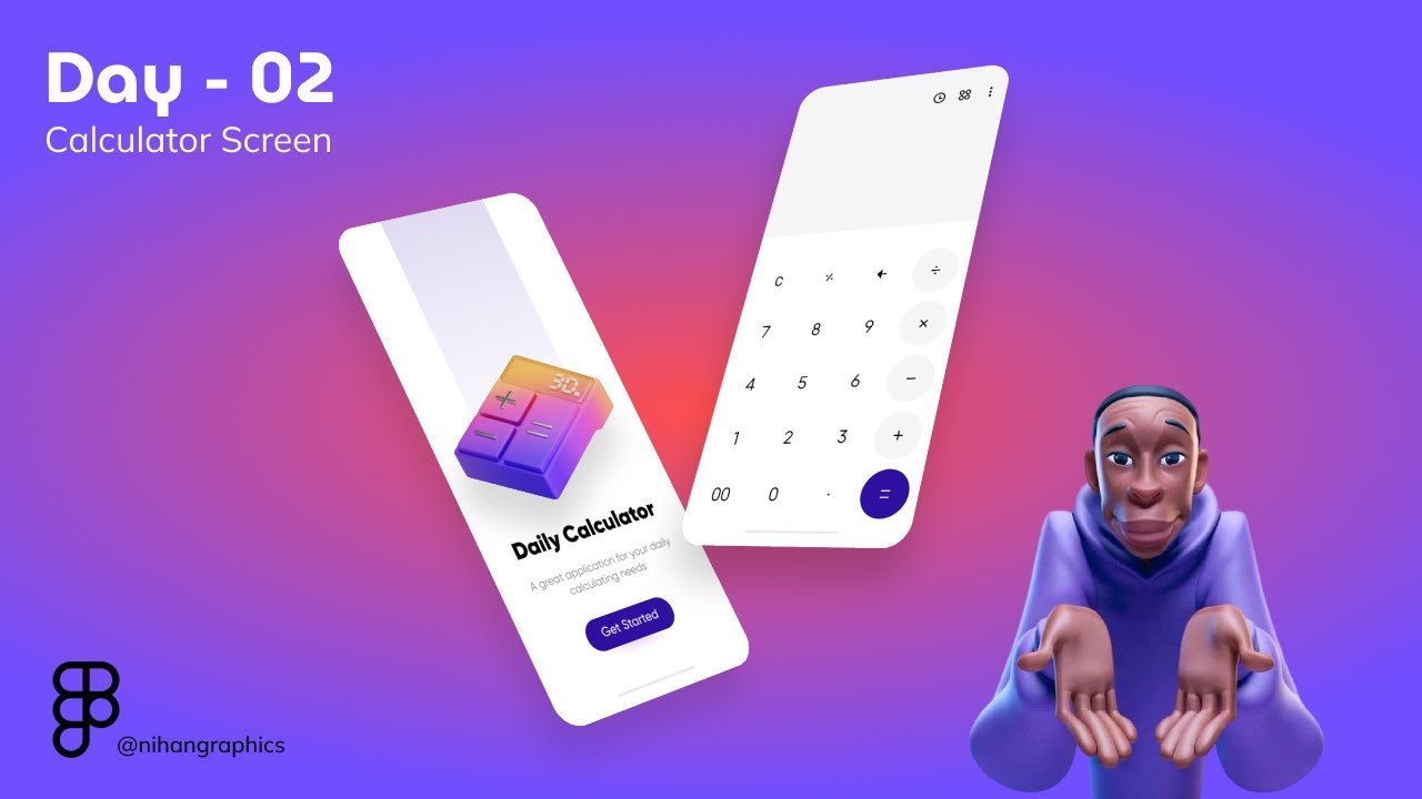 Daily UI Design Challenge Day - 02 | Calculator Screen | Figma Tutorial - UI Design
