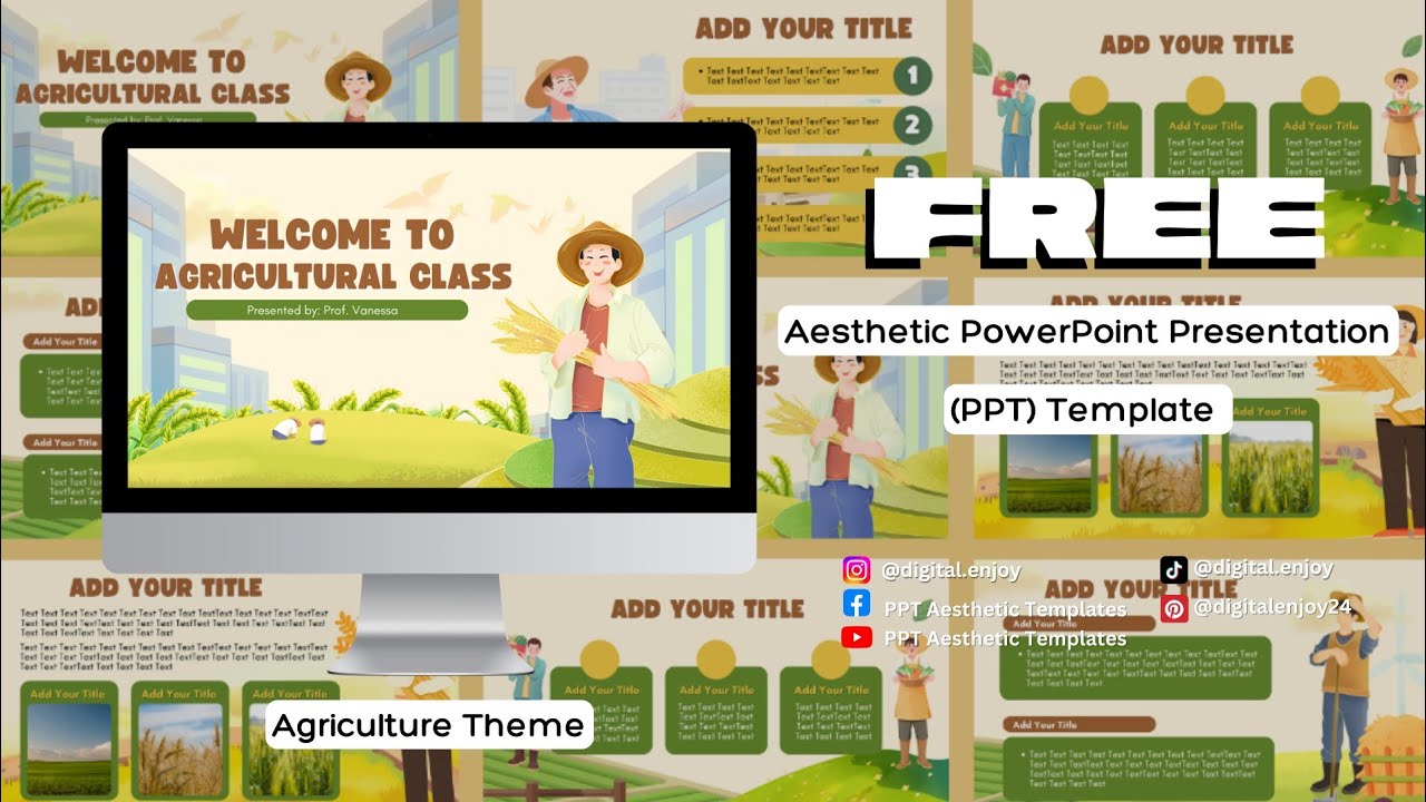 #19 Agricultural theme | FREE PowerPoint Presentation (PPT) Aesthetic Template | Canva Editable