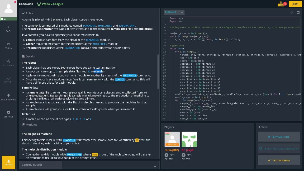 [CodinGame] - Learning python and exploring CodinGame