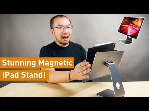 Versatile floating iPad stand for desk setups - SwitchEasy MagMount Magnetic iPad Stand