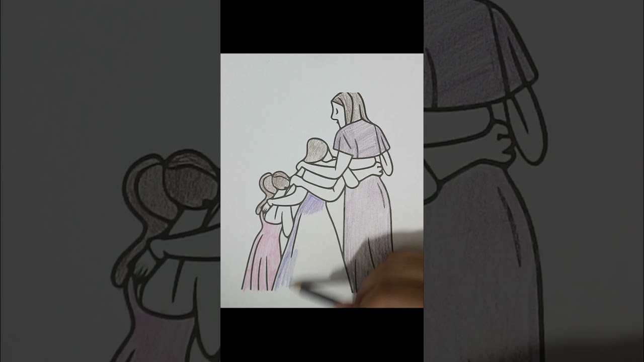 Happy Mother's Day Hug, Coloring Page