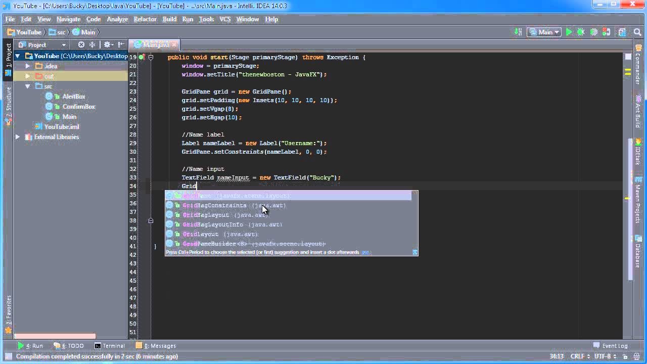 JavaFX Java GUI Tutorial - 9 - GridPane