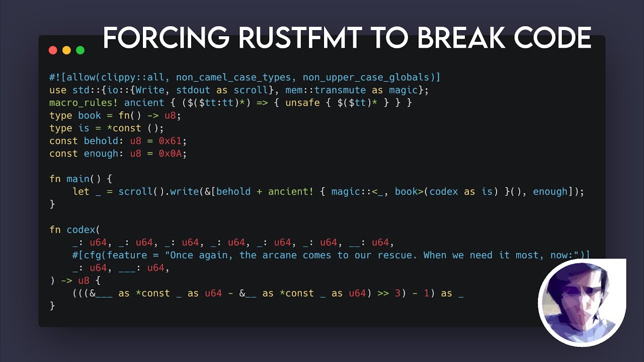 Forcing rustfmt to break code