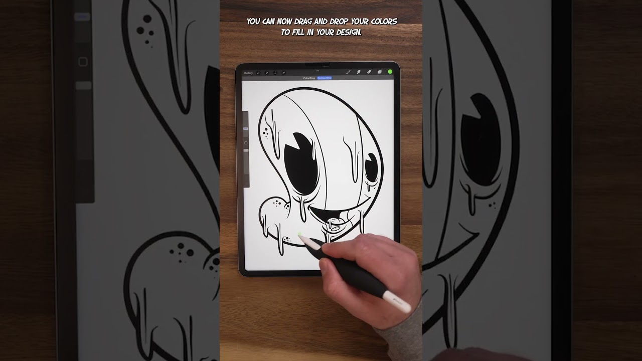Procreate Tips #4: Using Reference Layer to Color Line Art! #shorts