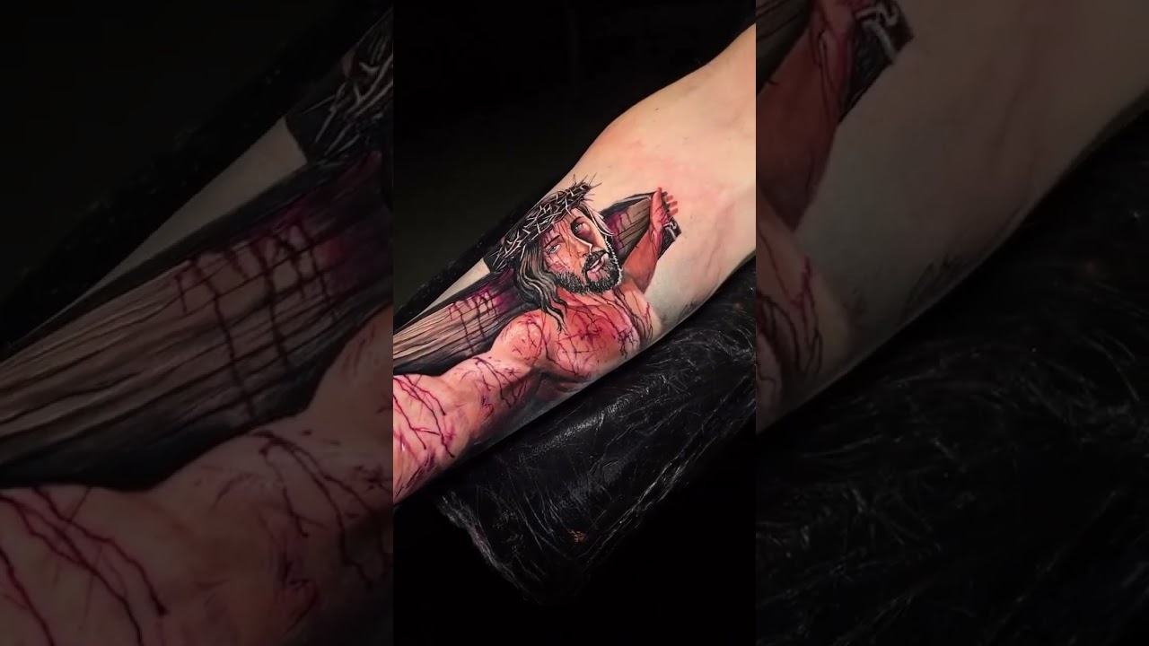 Jesus Christ tattoo artwork by © Gabriele Pellerone from Italy.