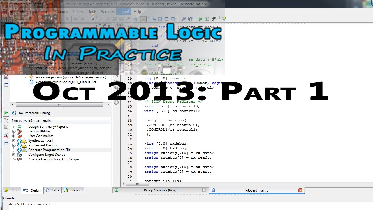PLIP OCT2013: ChipScope Integrated Logic Analyzer Insertion