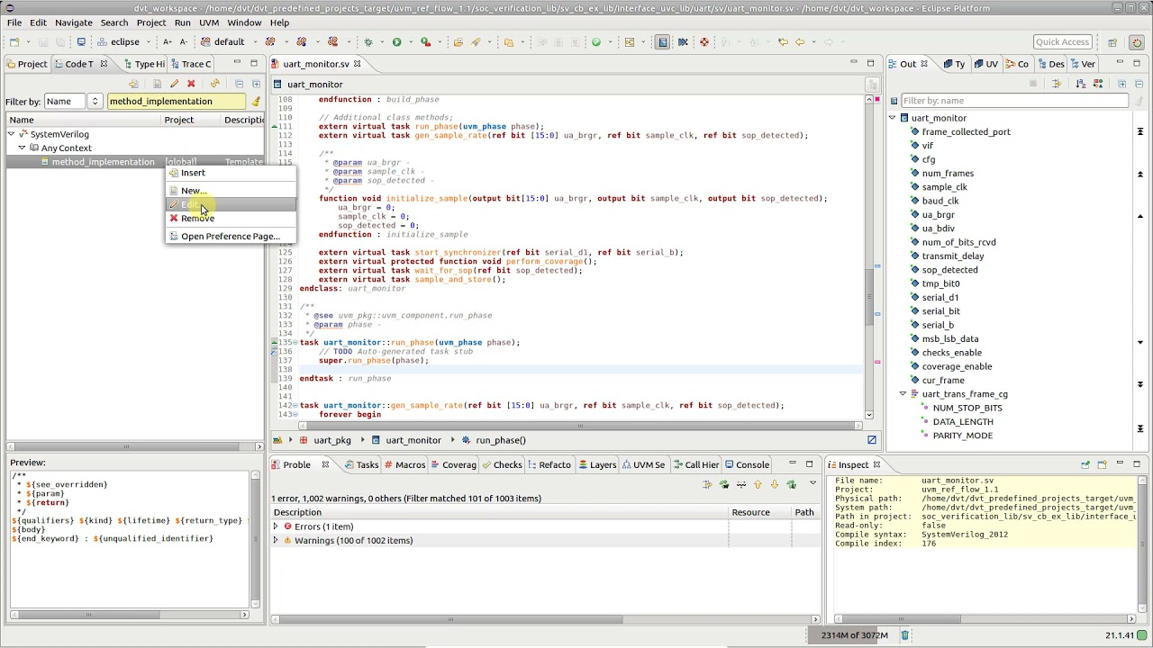 How to Customize Automatically Generated Methods in the DVT Eclipse IDE