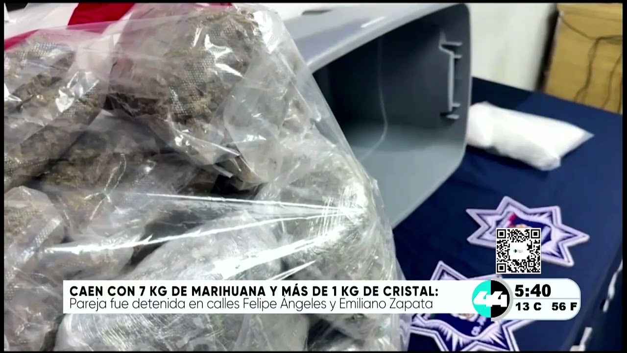 They are caught with 7 kg of marijuana and more than 1 kg of crystal meth.
