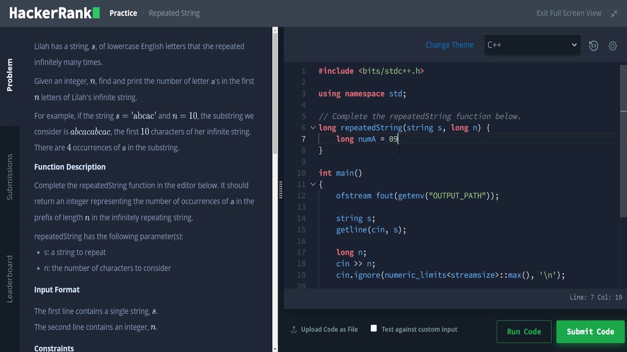 HackerRank Interview Prep - Problem 4: Repeated String