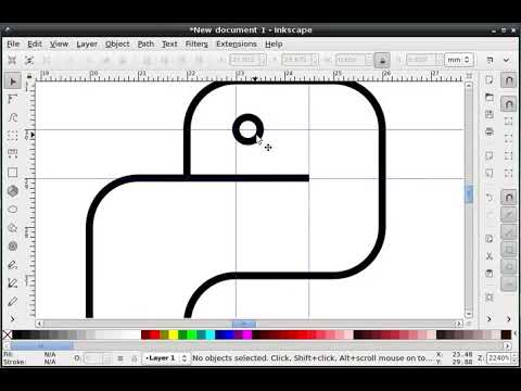 Draw Python logo with inkscape (Timelapse)