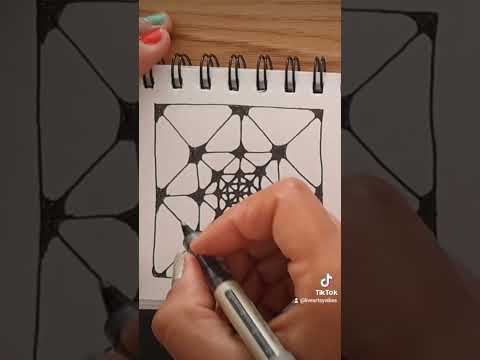 drawing tutorial - quick geometric spiderweb #easypatterndraeing #spiderweb #drawinglessons