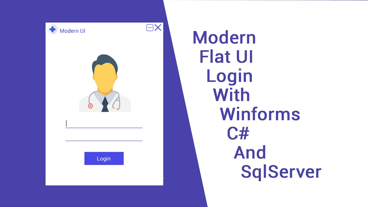 Modern UI Login Tutorial with WinForms C# and SQL SERVER
