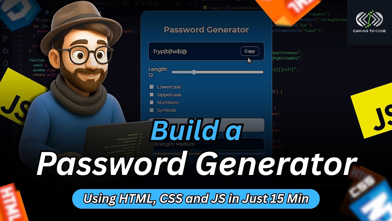 Random Password Generator Using HTML CSS JavaScript #htmlcssjs #passwordgenerator