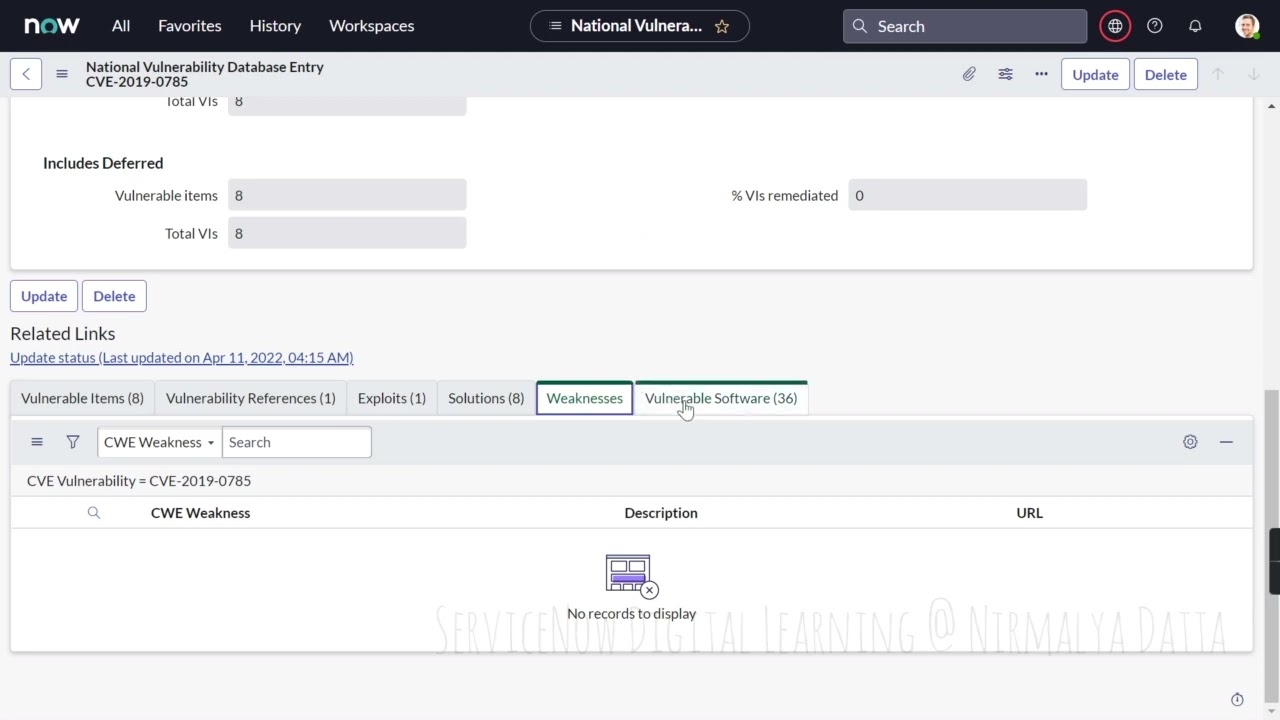 VR-4 | Vulnerability Definition | Vulnerability Response | ServiceNow | Security Operations (SecOps)