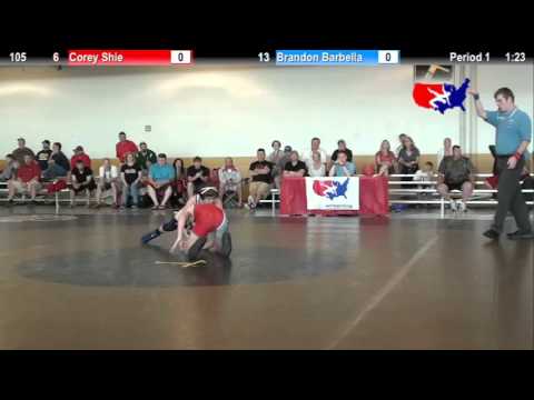 2012 Schoolboy Nat. Duals  105: Corey Shie vs. Brandon Barbella