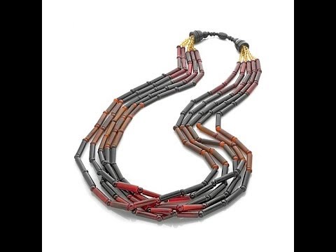 FERN FINDS Elongated Bead MultiRow 421/2" Necklace