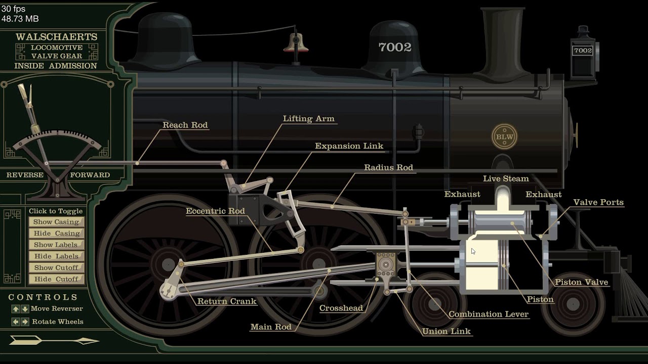 Walschaerts Valve Gear - Test Animation