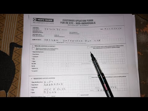 HDFC RE KYC -NON-INDIVIDUALS (Comapny ka Kyc kaise kare hdfc bank main)