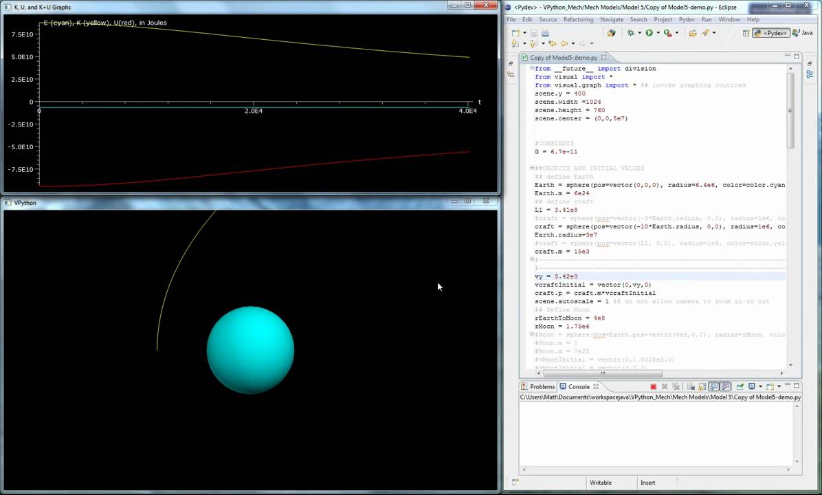 Orbits -- VPython Demo (Ch. 6)