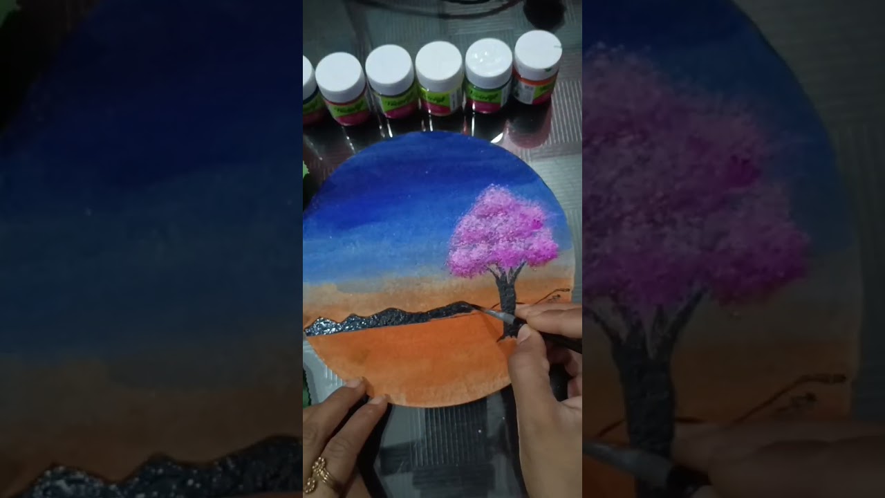 Landscape Painting#shorts#art#drawing#diy#viral#song#howtomakeacrylicpaintings