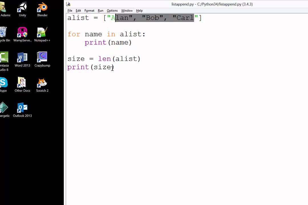 15. Printing all elements in a list in Python
