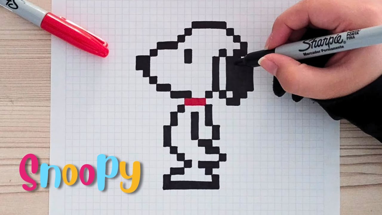 Como dibujar a SNOOPY en PIXEL ART – Tutorial paso a paso