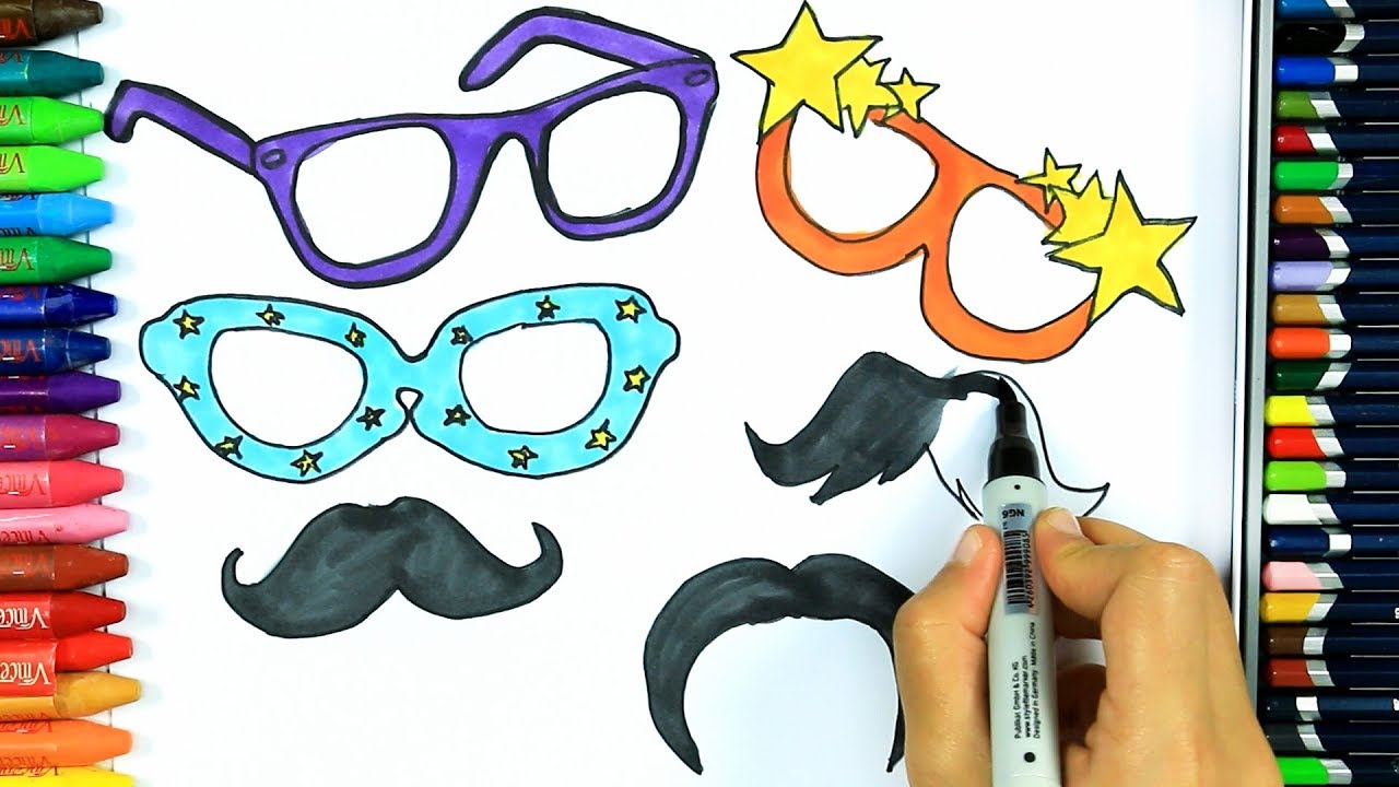 Dibujos para dibujar | Dibujos para pintar | Dibujos para colorear |Cómo dibujar gafas de sol fiesta