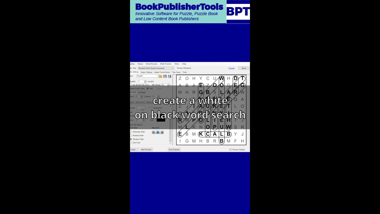 Word search styling - Create inversed styling with Puzzle Maker Pro Word Search