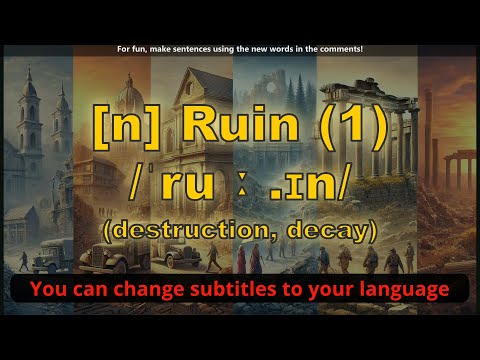 [n] Ruin meaning (destruction, decay) with 5 examples