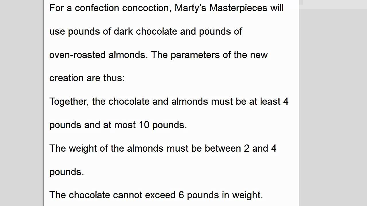 Linear Programming Problem Setup TI 84 Calculator