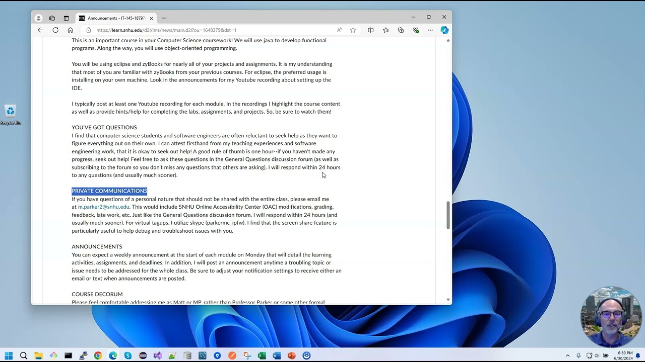 SNHU IT 145 - Course Intro