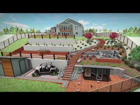 Hillside Landscape Fly-Through & Design Montage