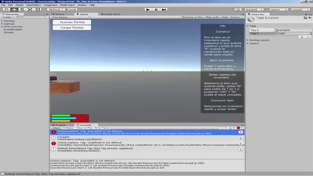 Error UnityException: Tag: Guardable is not defined
