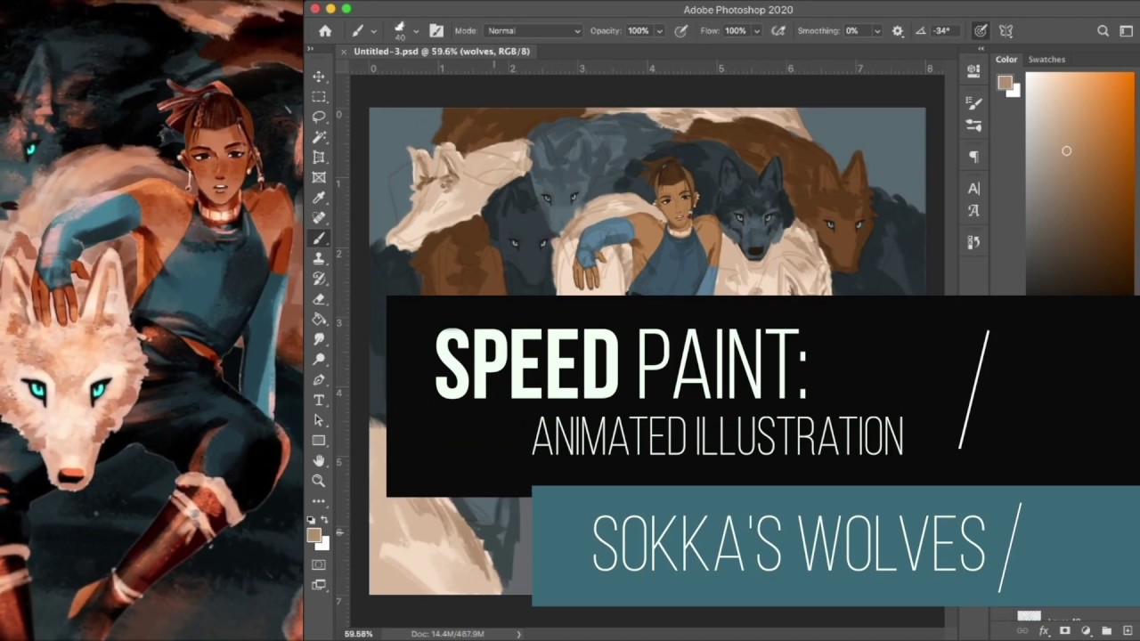 【Speedpaint】 Sokka's Wolves | Animated Illustration
