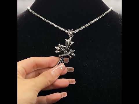 Vintage Chrome Heart Cross Pendant Punk Snake Wrap Pendant Gothic Trendy Men's Jewelry