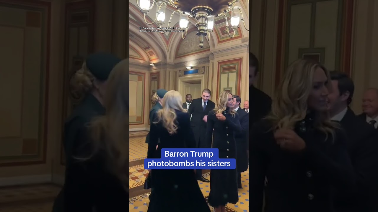 Barron Trump photobombs his sisters