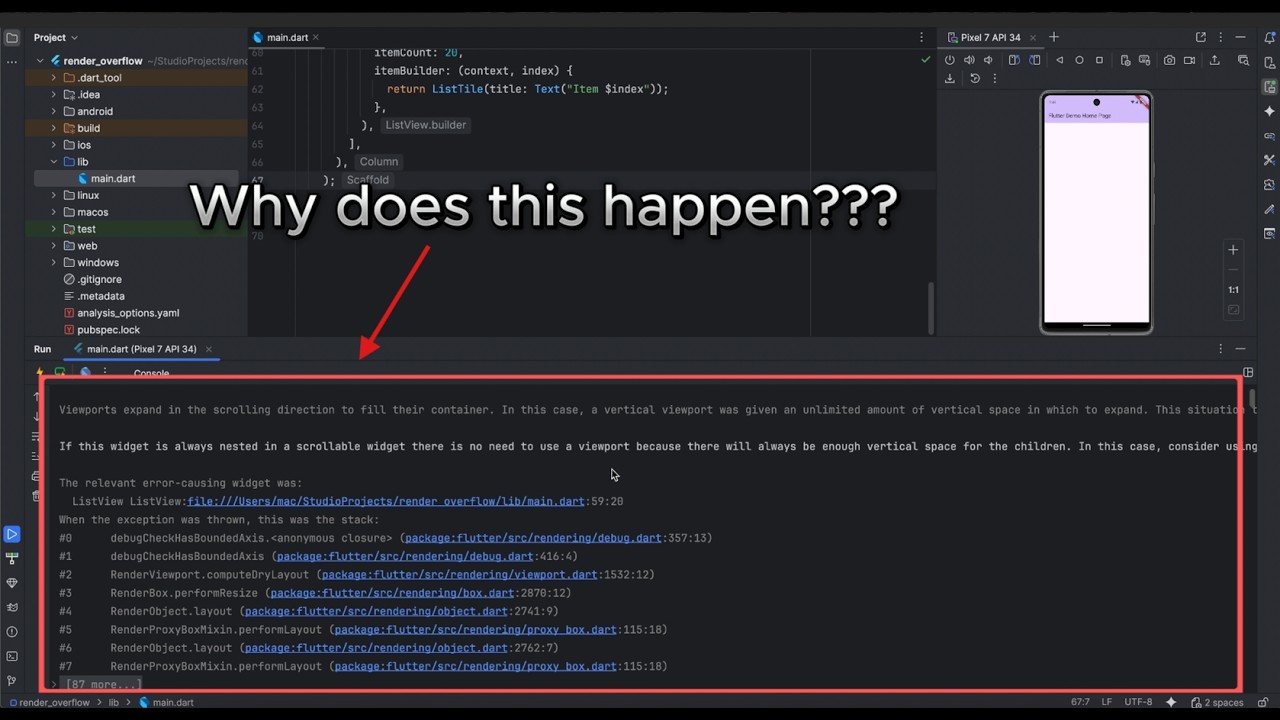 Fix RenderFlex Overflow Error in Flutter