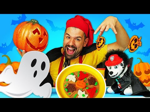 Pizza di Halloween fai da te per i Paw Patrol! Video divertente con i giocattoli per bambini