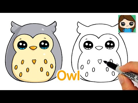 How to Draw an Owl Easy | Squishmallows