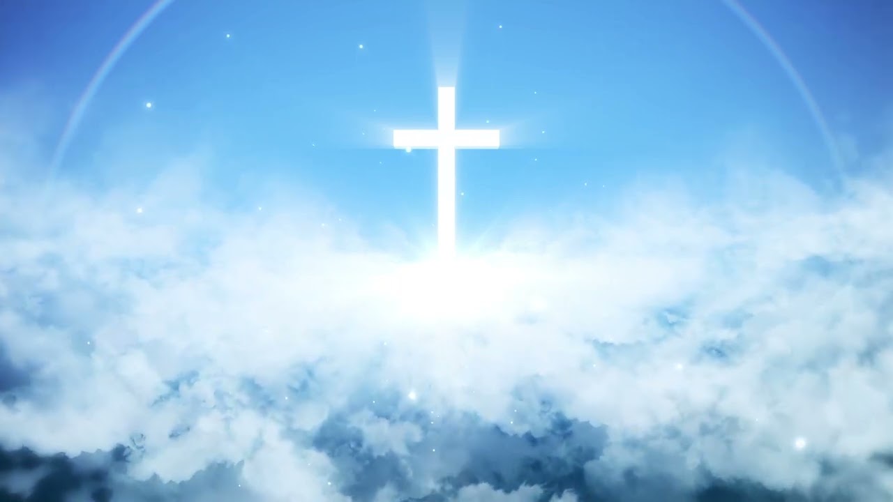 Blue Sky and White Clouds || Cross Under Rainbow || The Way to Heaven || Cross Video Background Loop