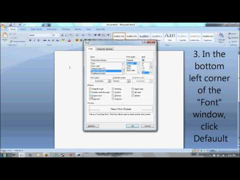 How to change the default font in Microsoft Word from Calibri 11 to Times New Roman size 12
