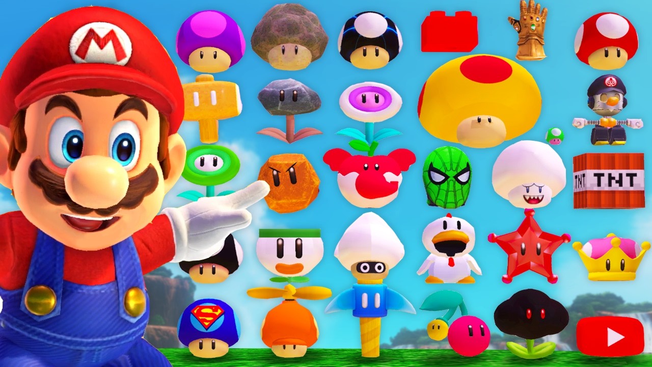 100 CUSTOM POWER UPS in Super Mario... (Mods!)