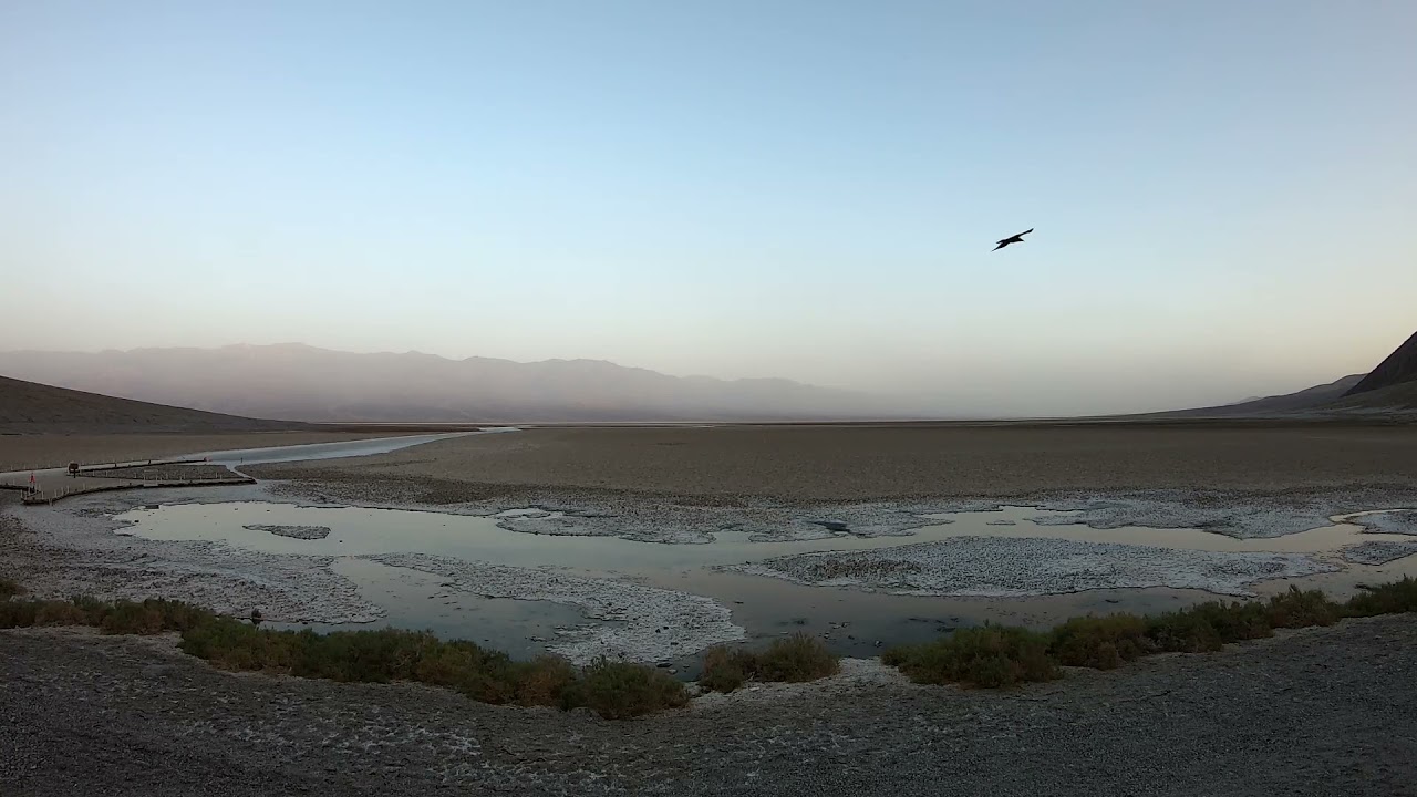 Hazy Sunrise over Badwater Basin in Death Valley, CA GoPro Time Lapse